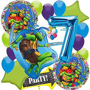 Amscan Anagram Unique Birthday Balloons, Large Ninja Theme Collection, Party Accessory, Multicolor, 7th Birthday Officially Licensed