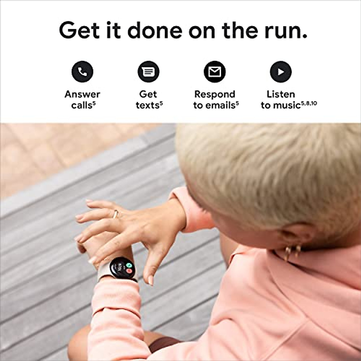 Google Pixel Watch - Android Smartwatch with Fitbit Activity Tracking - Heart Rate Tracking - Polished Silver Stainless Steel case with Chalk Active band - WiFi