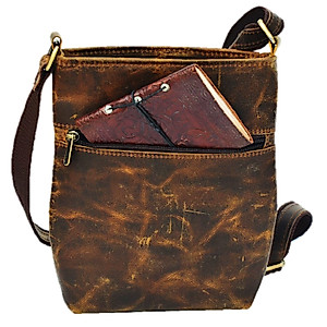 Jony Vintage Small Sling Bag for Women Leather Fashionable Crossbody Handbag Shoulder Travel Vintage Handmade Purse