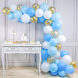 Dazzle Bright 100 PCS Blue Balloons Latex Balloons Different Party Balloon Kit for Balloon Garland Arch Birthday Party Graduation Baby Shower Wedding Holiday Decoration (18-12-10-5 Inch)