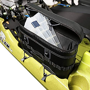 Perception Kayaks Saddle Bag | Tackle Storage System for Outlaw Kayak | Holds Two 3600 Plano Boxes | Splash Resistant | Zipper Top |, Black