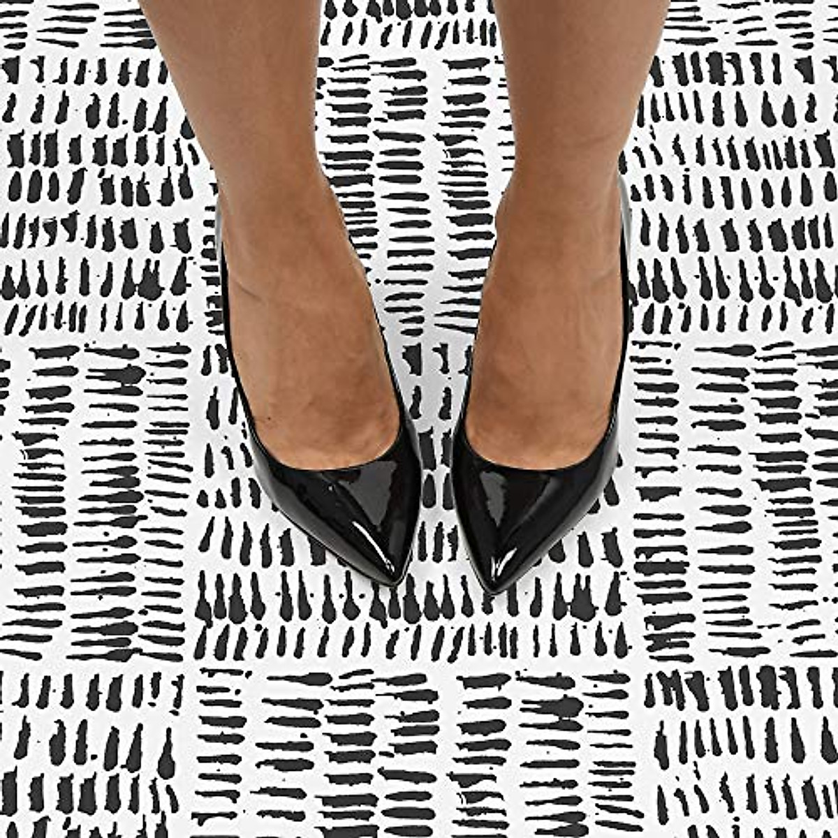 FloorPops FP2945 Noleby Peel & Stick Floor Tiles, Black