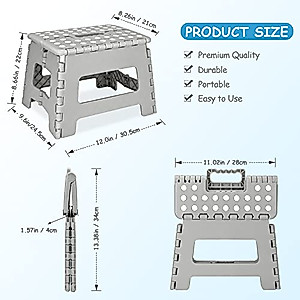 Step Stool Folding Step Stool | Lightweight & Sturdy Stepping Stool for Adults and Teens | Convenient One-Hand Operation Stool with Anti-Slip Surface & Rubber Feet, by Simplized