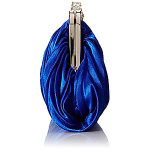 Yonger Womens Vintage Satin Cocktail Party Handbag Wedding Bag Shoulder Chain-blue