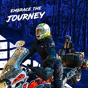 HWK Adventure/Touring Motorcycle Jacket for Women, Women's Motorcycle Jacket with CE Armor for Enduro Motorbike Riding, Water Resistant Textile Biker Jacket for Women - Black & Pink, Small