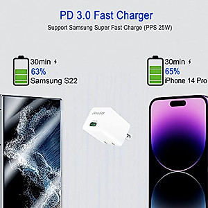 30W USB C Charger Block Jinsdar PD 3.0 PPS Fast Charging Power Adapter Type C Port Wall GaN Charge Super Fast Charger for iPhone 14 13 Plus Pro Max iPad Samsung S23 Google Pixel 7 Pro MacBook Air