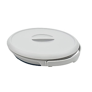 SAMMART 8.5L (2.2 Gallon) Collapsible Plastic Bucket with Lid - Foldable Round Tub with Lid - Portable Fishing Water Pail - Space Saving Outdoor Waterpot. Size 31cm Dia (Grey/Steel Blue, 1)