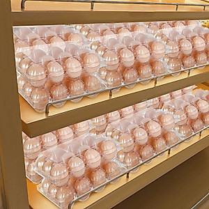 Youeon 60 Pack Plastic Egg Cartons 12 Count, Clear Egg Cartons for Chicken Eggs 3x4 Grid, Reusable Egg Cartons Bulk Perfect for Family, Farm, Markets, Display, Camping -Medium