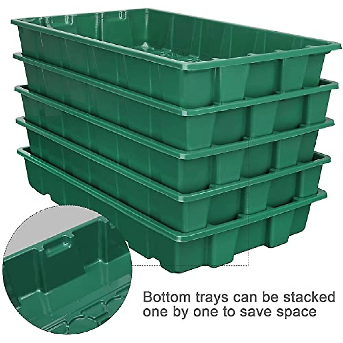 MIXC Seedling Trays Seed Starter Tray, 5-Pack Mini Propagator Plant Greenhouse Grow Kit with Humidity Vented Domes and Base for Seeds' Starting (40 Cells Per Tray, Total 200 Cells), Green