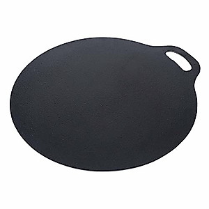 Victoria 15-Inch Cast Iron Tawa Dosa Pan, Pizza Pan with a Loop Handle, Crepe Pan Preseasoned with Flaxseed Oil, Made in Colombia