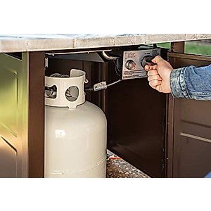 Endless Summer, The Duvall, 30" Square Outdoor Propane Fire Pit, Includes White Fire Glass, Table Insert, & Protective Cover