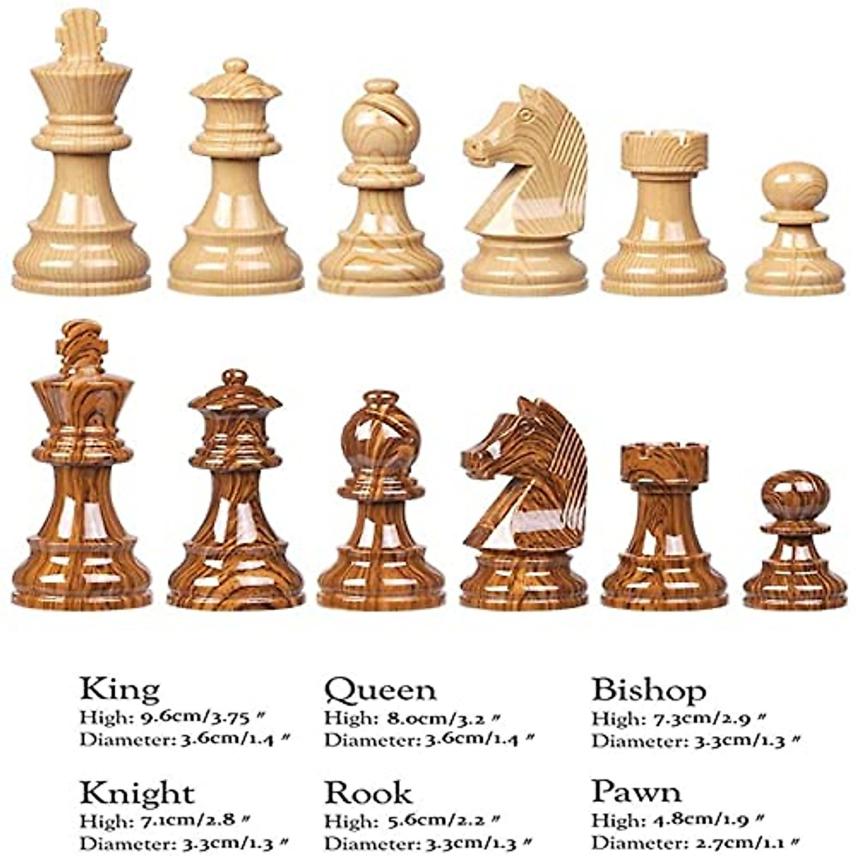 Folding Wooden Chess Set Chess, Portable Travel Chess Set,Board Game and Draughts Set 48cm x 48cm (19 Inch) Board Games