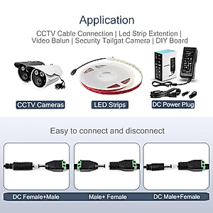 CHANZON 10 Pcs Male 12V 5.5 mm x 2.1 mm DC Power Jack Connector 24V Barrel Plug for CCTV Security Camera Cable Wire Adapter