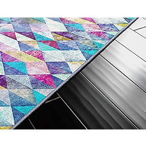 Brumlow MILLS Britta Washable Indoor or Outdoor Rug for Living or Dining Room, Bedroom and Kitchen Area, 30" x 46", Purple