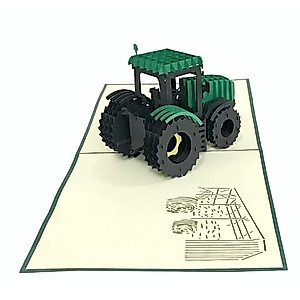ETA 3D Tractor Pop Up Card, 3D Birthday Vehicles Pop up Card for Grandpa Father Dad Husband Son Friend, 3d Pop Up Card for Father Day, H12