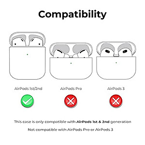 YONOCOSTA Cute Airpods Case, Airpods 2 Case, Chick Funny 3D Cartoon Animals Case, Soft Silicone Shockproof Charging Cover with Carabiner for Airpods 1st Generation, Airpods 2nd Generation