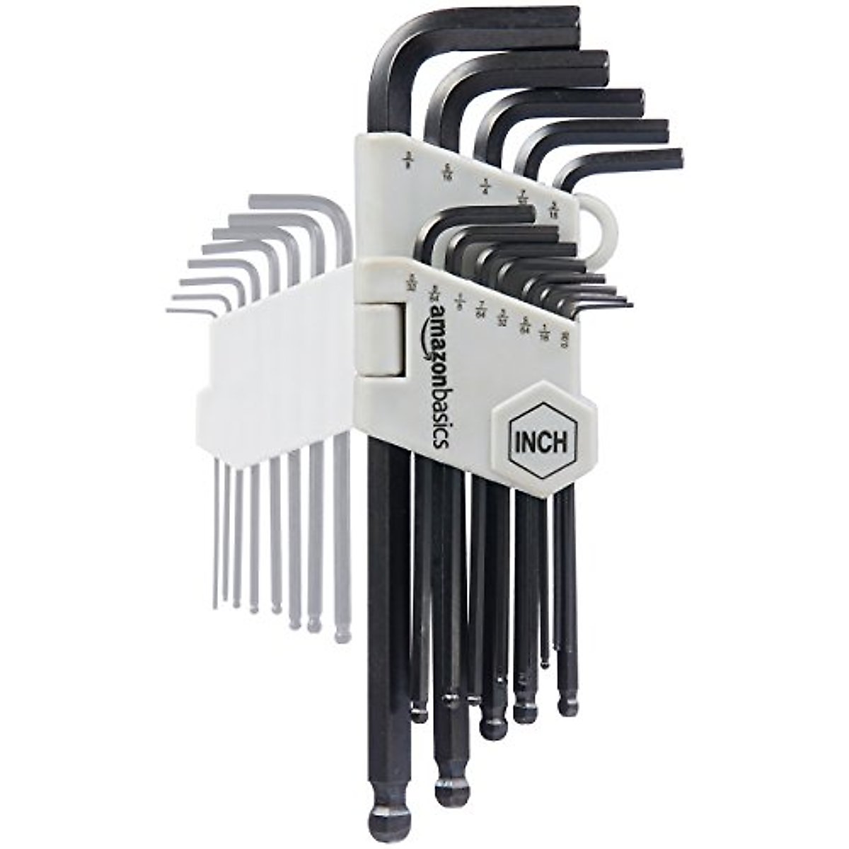 Amazon Basics Hex Key Allen Wrench Set with Ball End - Set of 26