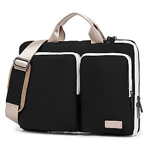 SANFAN 360° Protective Laptop Shoulder Bag Sleeve Case For MacBook Air 15 inch and 15 inch-15.6 inch Laptop (Black)