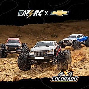 FAIRRC EAZYRC Fast RC Trucks for Adults 1/18 Chevrolet Colorado Off-Road RC Trucks, 4X4 RTR Brushless RC Trucks, 45+km/h Speed, Hobby Electric RC Monster Trucks, Oil Filled Shocks,RC Trucks Black