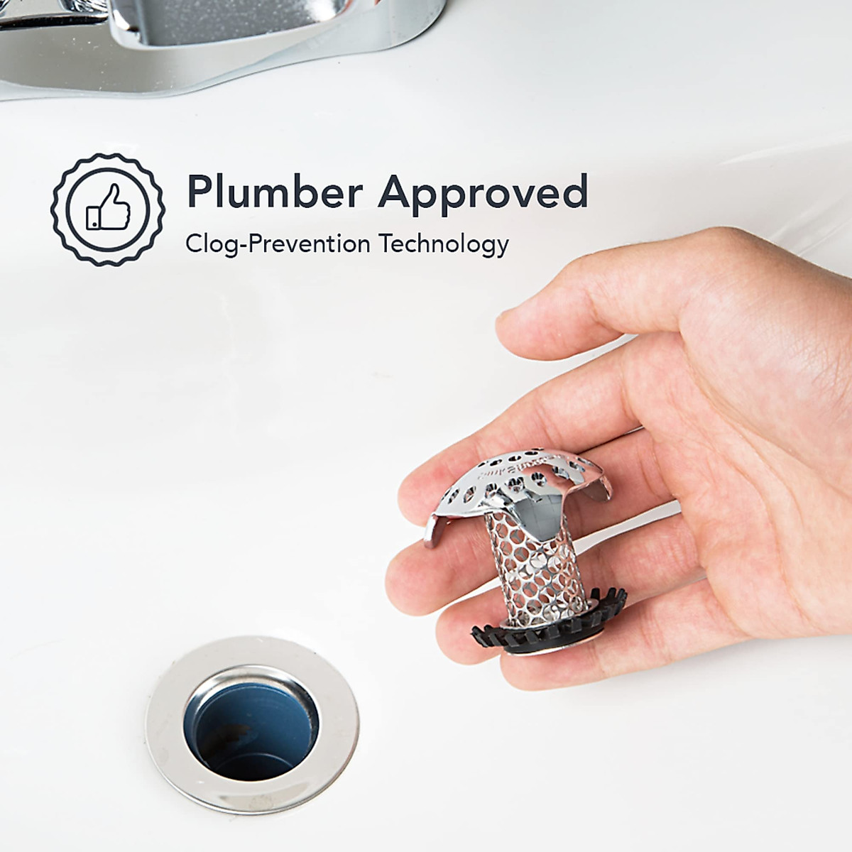 SinkShroom Ultra Revolutionary Bathroom Sink Drain Protector, Stainless Steel