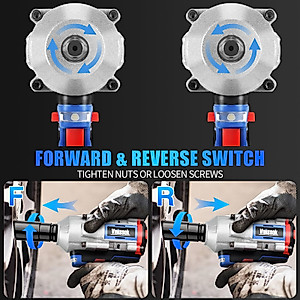 Vniissok Cordless Impact Wrench, 1000N.m(740ft-lbs) High Torque Brushless Impact Gun with 2 x 4.0Ah Batteries, Electric Impact Driver for Car Tires Truck Mower