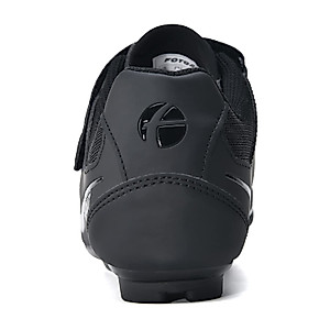 Mens Cycling Shoes Womens Peloton Shoes Compatible with SPD ARC Look Delta with Cleats, Unisex Spin Shoe Riding Indoor Road Bike Shoe Black Size US12