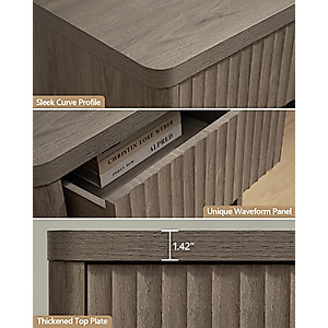 SICOTAS Night Stand Set of 2 Nightstands with Drawer Storage Bed Side Table End Table Large Modern Wood Wide Bedside Stand Mid Century Night Stands for Bedroom Living Room Sofa Couch Office (Grey)