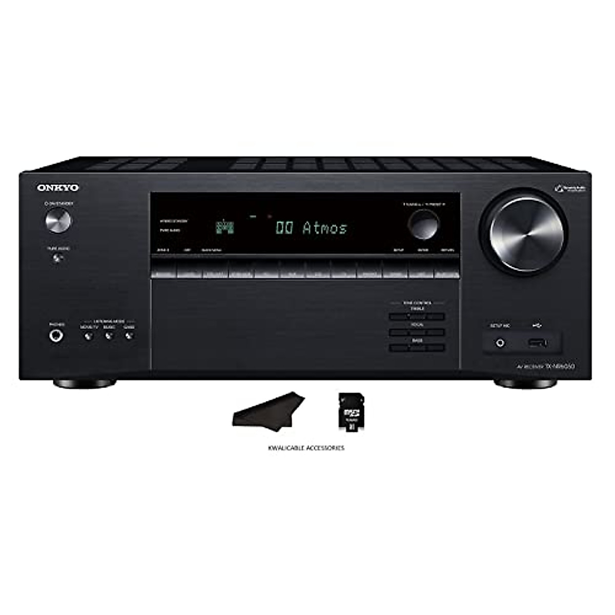 Onkyo TX-NR6050 + 7.2 Channel Network Home Theater | Smart AV Receiver | 8K/60, 4K/120Hz | 90W | HDR | VRR | DTS | Dolby Atmos | ALLM | QFT | Includes Kwalicable Micro SD Card & Cleaning Cloth