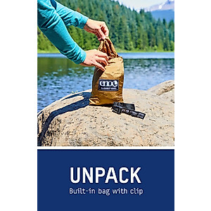 ENO, Eagles Nest Outfitters DoubleNest Lightweight Camping Hammock, 1 to 2 Person, Orange/Grey