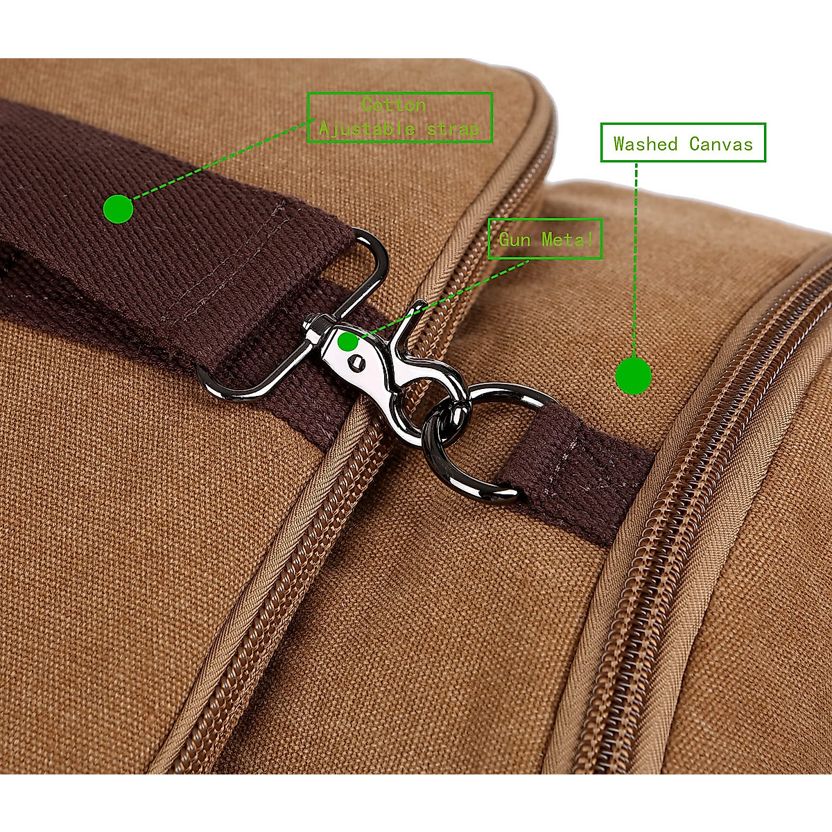 Baosha Canvas Weekender Travel Duffel Backpack Hybrid Hiking Rucksack Laptop Backpack for Outdoor Sports Gym HB-26(Coffee)