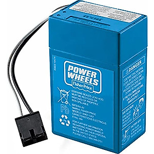 Power Wheels Replacement 6-Volt Battery, Rechargeable, for Use with Toddler Ride-On Toy Car and Vehicles, Black
