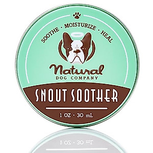 Natural Dog Company Snout Soother Dog Nose Balm, 1 oz. Tin, Dog Balm for Paws and Nose, Moisturizes & Soothes Dry Cracked Noses, Plant Based Nose Cream for Dogs