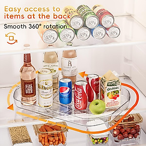 VERYMODEL Rectangular Lazy Susan Turntable Organizer for Refrigerator, 15.76" Clear Lazy Susan for Fridge, Cabinet, Table and Pantry, Countertop Storage and Organization