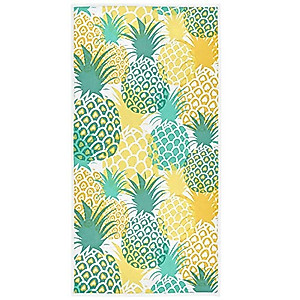 Retro Pineapple Hand Towels 16x30 in Tropical Fruit Pineapples Watercolor Bathroom Towel Soft Absorbent Small Bath Towel Kitchen Dish Guest Towel Home Bathroom Decorations