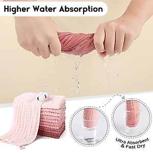 Unnivoll Muslin Burp Cloths for Baby 100% Cotton Burping Cloths for Boys Girls Large 20''X10'' Extra Soft and Absorbent 12 Pack - Gradient Pink