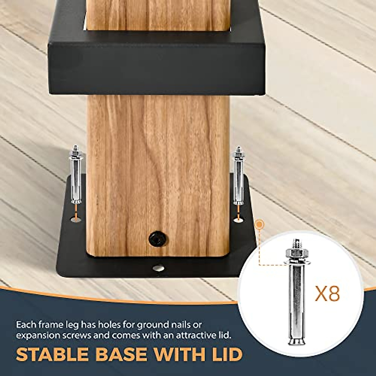 HAPPATIO 10' X 13' Outdoor Pergola with Sling Retractable Pergola Canopy，Wood-Like Aluminum Patio Pergola Shade for Patio, Backyard, Garden,Poolside