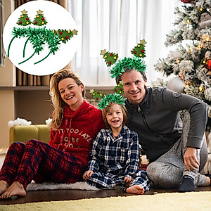 Beaupretty 2pcs Christmas Tree Headband Holiday Kids Supply Festival Headwear Ornament Christmas Costume Headband Christmas Tree Hair Bands Party Girls Hairband Felt Pop Child Latte Art