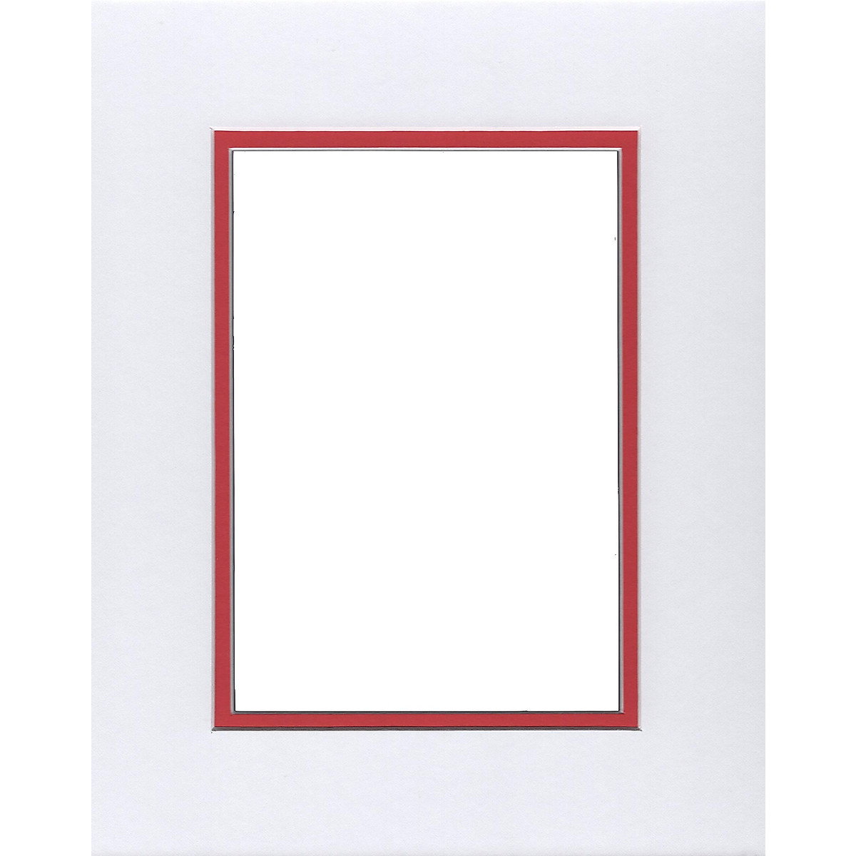 Pack of 5 11x14 White & Bright Red Double Picture Mats Cut for 8x10 Pictures