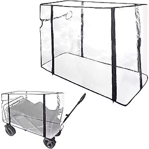 Wagon Rain Cover,Push Pull Folding Wagon Rain Cover,Wagon with Canopy Clear Cover,Heavy Duty Rain Cover for Wagon Canopy Trolley Cart.Wagon Accessories for Kids Outdoor Garden Camping Shopping