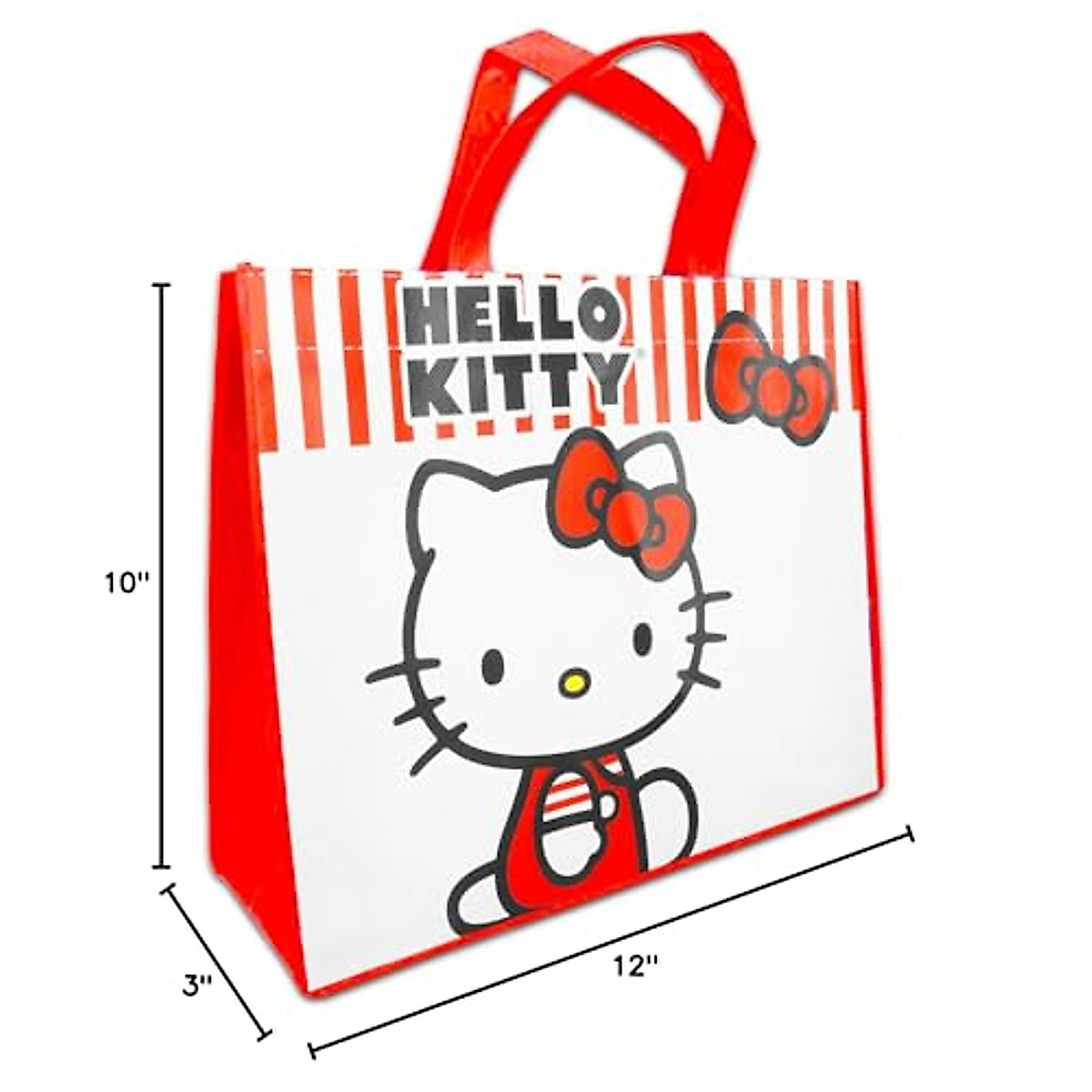 Hello Kitty Tote Bag for Girls, Women Set - Hello Kitty Accessories Bundle with Hello Kitty Reusable Bags Hello Kitty Grocery Bags with Stickers, More | Hello Kitty Tote Bag Set
