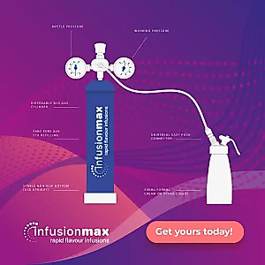 InfusionMax N2O Whipped Cream Chargers, Infusionmax Whip Cream Chargers for Whipped Cream Dispenser, Food Grade N20 Cartridges, Cylinder 615g Nitrogen Canister, 1L Nitrous Oxide Tank…