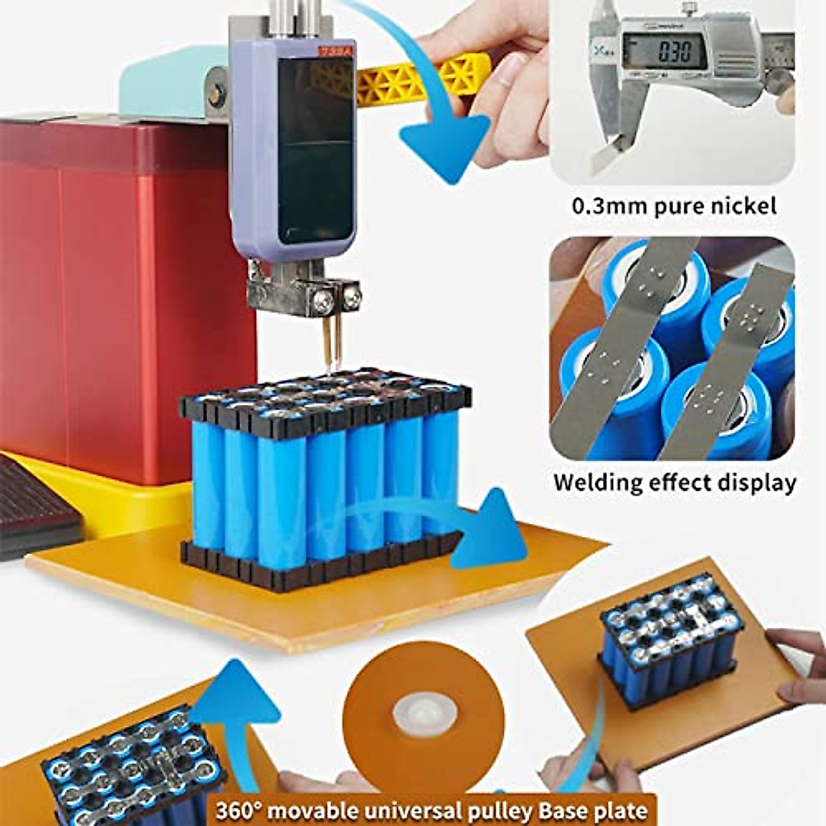 ALSUP Battery Pack Spot Welder 801D Pulse Spot Welder Precision Battery Welder 12KW Capacitor Energy Storage Spot Welder 18650 14500 Lithium Battery Pack Construction