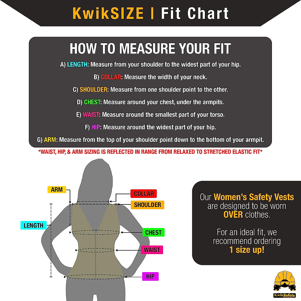 KwikSafety FIRST LADY Safety Vest for Women [SNUG-FIT] 9 Pockets, Class 2 Custom High Visibility Reflective ANSI OSHA Fitted Construction Work PPE/Yellow Small