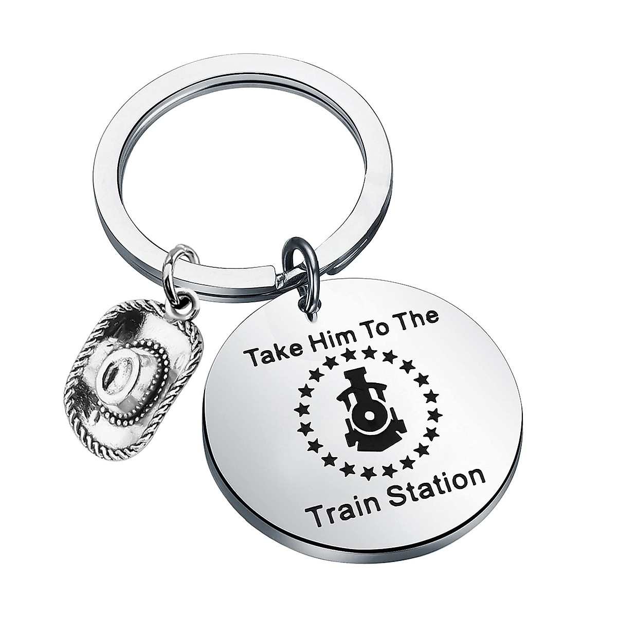 BLEOUK TV Show Gift TV Show Inspired Gift Rip Wheeler Keychain TV Show Merchandise (Train station)