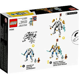 LEGO NINJAGO Zane’s Power Up Mech EVO Action Figure with Cobra Snake and Zane Minifigure, 71761 Collectible Mission Banner Series, Ninja Toys for Kids
