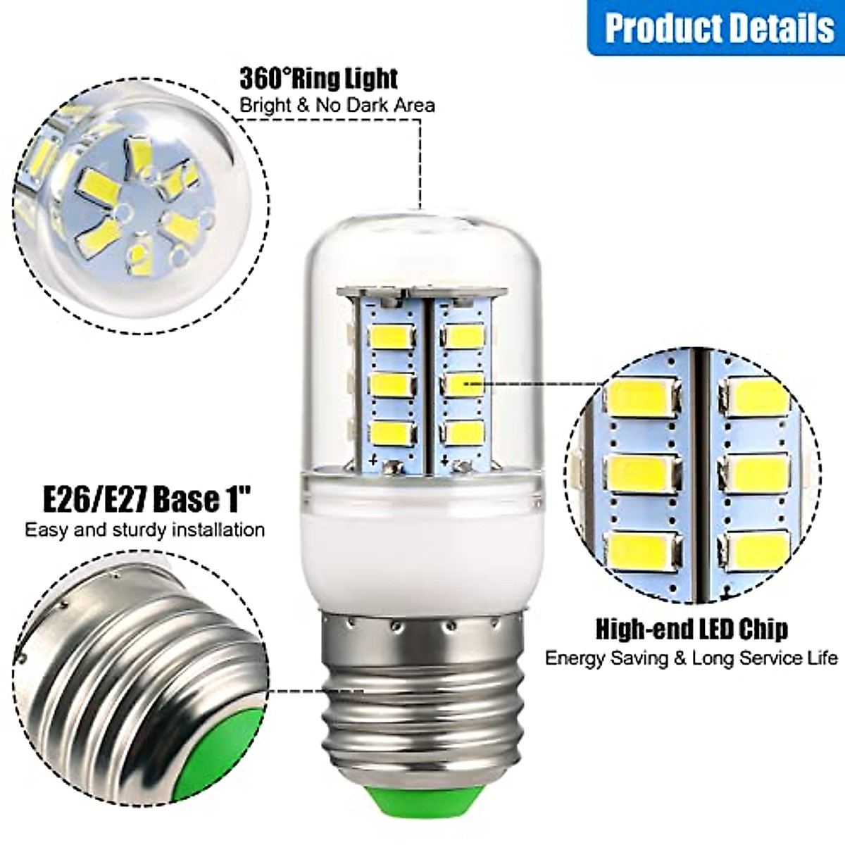 Freeboy 5304511738 LED Refrigerator Light Bulb Replacement for Frigidaire Electrolux Kenmore Refrigerator PS12364857, AP6278388, 4584444, KEI D34L Refrigerator Bulbs-3.5W White Light (3''×1.2'')