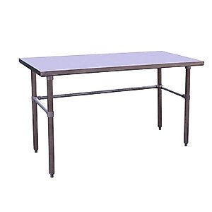 Kratos Stainless Steel Open Base Kitchen Prep Table 30"x72" with Cross-Bracing, NSF Worktable for Restaurants - 16ga/304SS