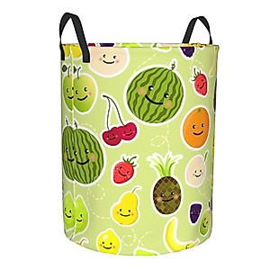 Cute Fruits Laundry Basket Hamper Dirty Clothes Hamper For Laundry Waterproof Laundry Baskets with Handles Storage Basket for Toys Clothes Organizer Bedroom Decor