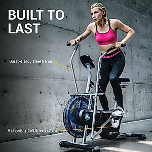 XTERRA Fitness AIR350 Air Bike Ergonomic Design, Comfortable Padded Seat, Heavy Duty Fitness Bike