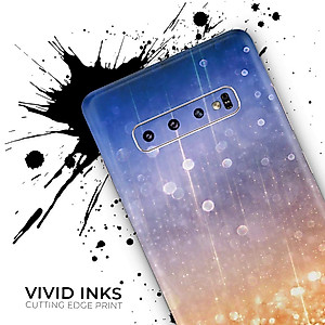 DesignSkinz Blue and Orange Scratched Surface with Glowing Gold Protective Vinyl Decal Wrap Skin Cover Compatible with The Samsung Galaxy S20 (Screen Trim & Back Glass Skin)